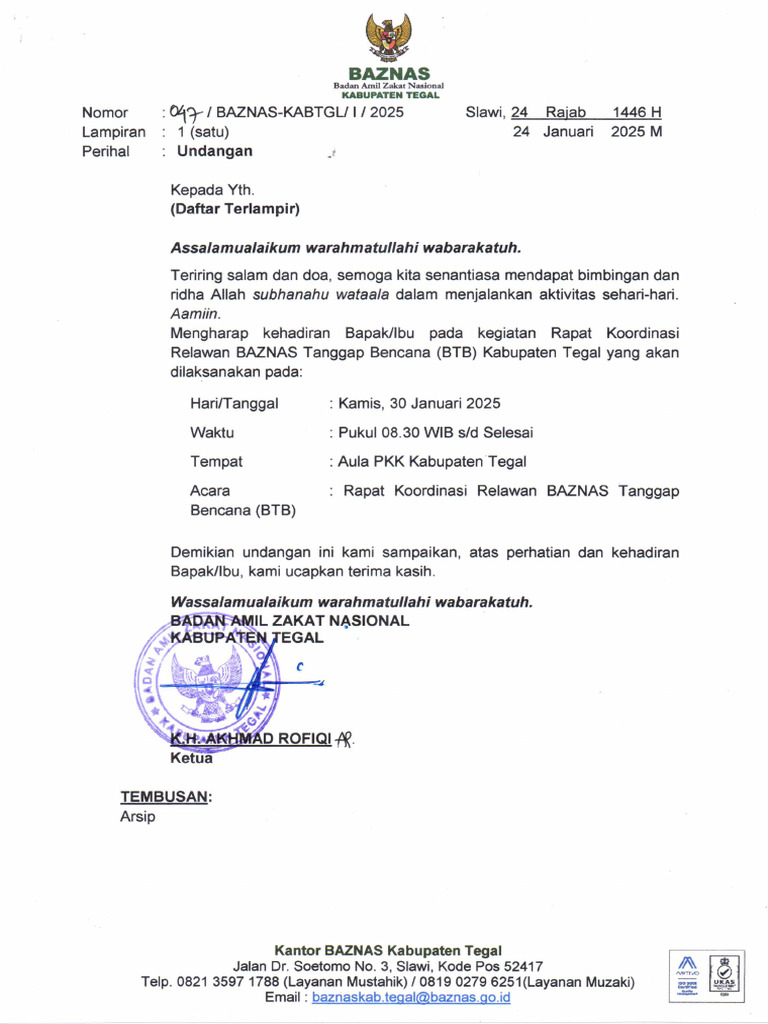 047 Undangan Relawan BTB | PDF