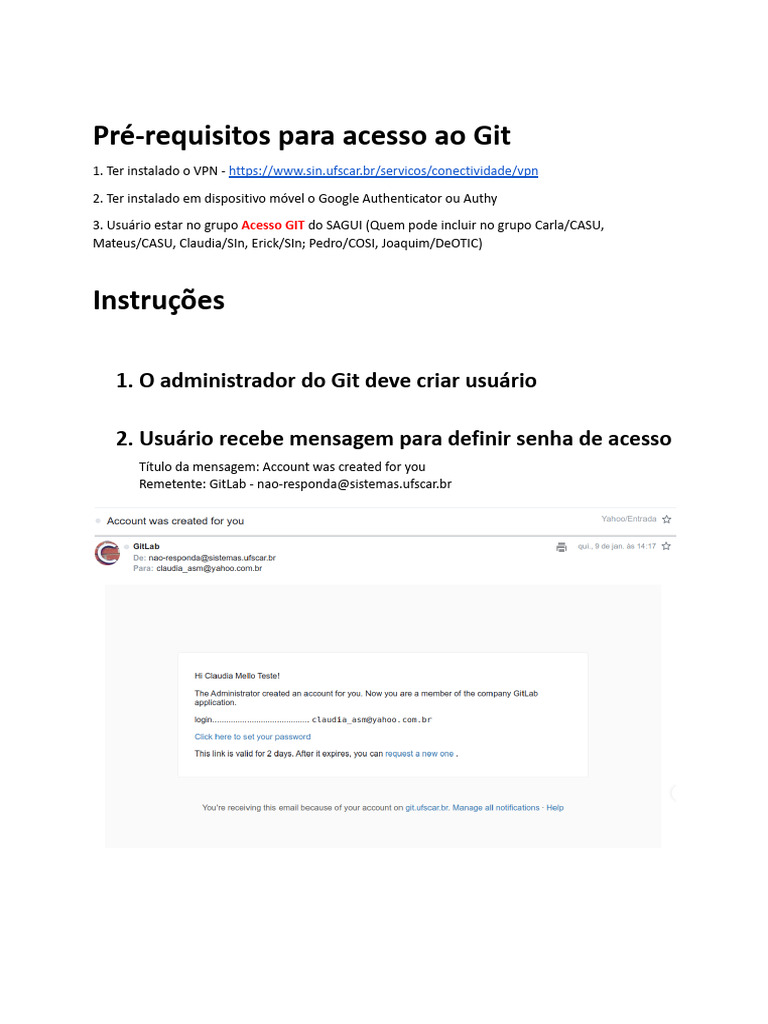 Acesso GIT | PDF
