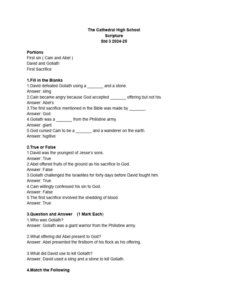 Grade 3 Bible Study Guide | PDF