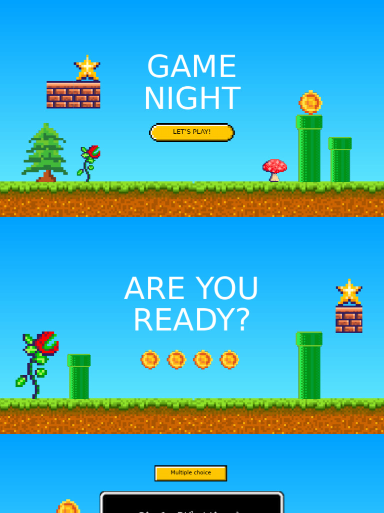 Blue and Yellow Neon Retro Pixel Art Game Night Game Presentation | PDF