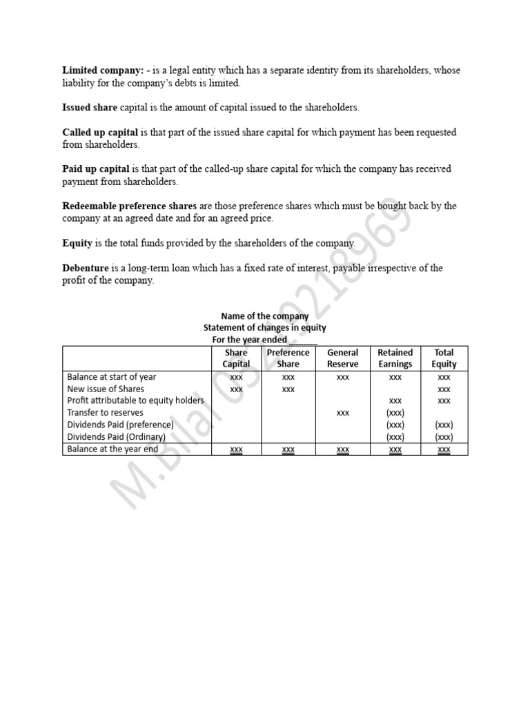 Statement of Changes in Equity Guide | PDF | Dividend | Equity (Finance)