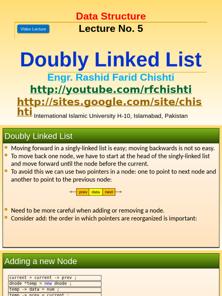 DS 05 Doubly Linked List | PDF | Data | Algorithms And Data Structures