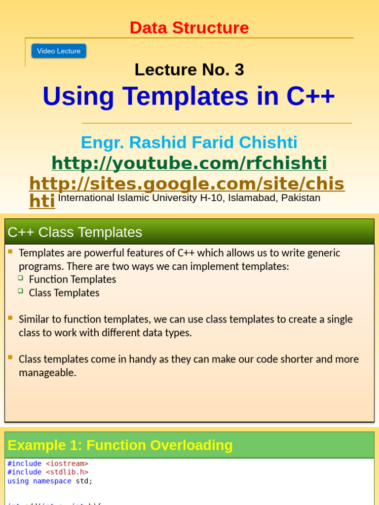 DS 03 Using Templates in C++ | PDF | C++ | Computer Programming
