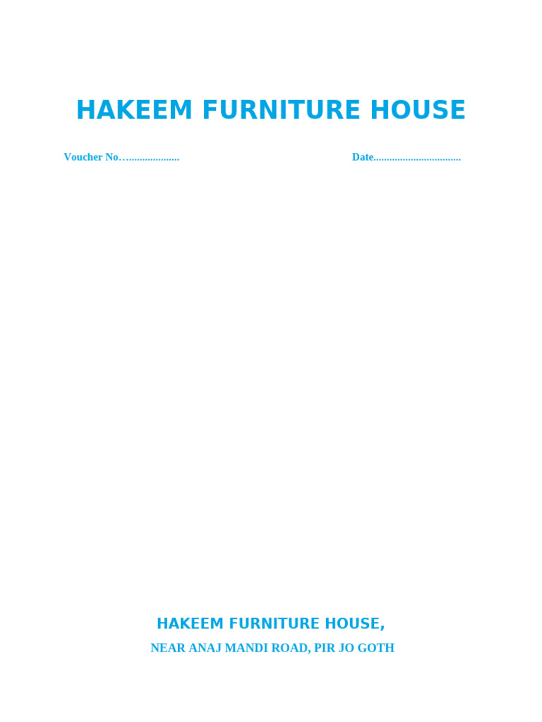 Hakeem Furniture House Voucher Details | PDF