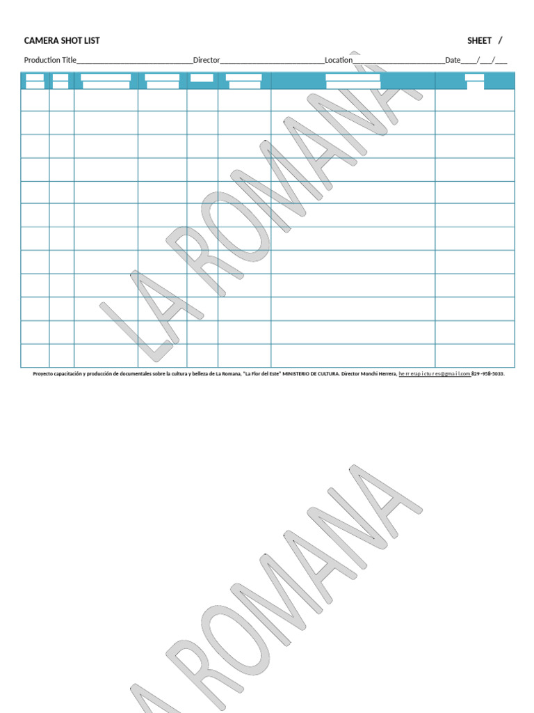 Camera Shot List La Flor Del Este Esc. Cine Monchi Herrera | PDF