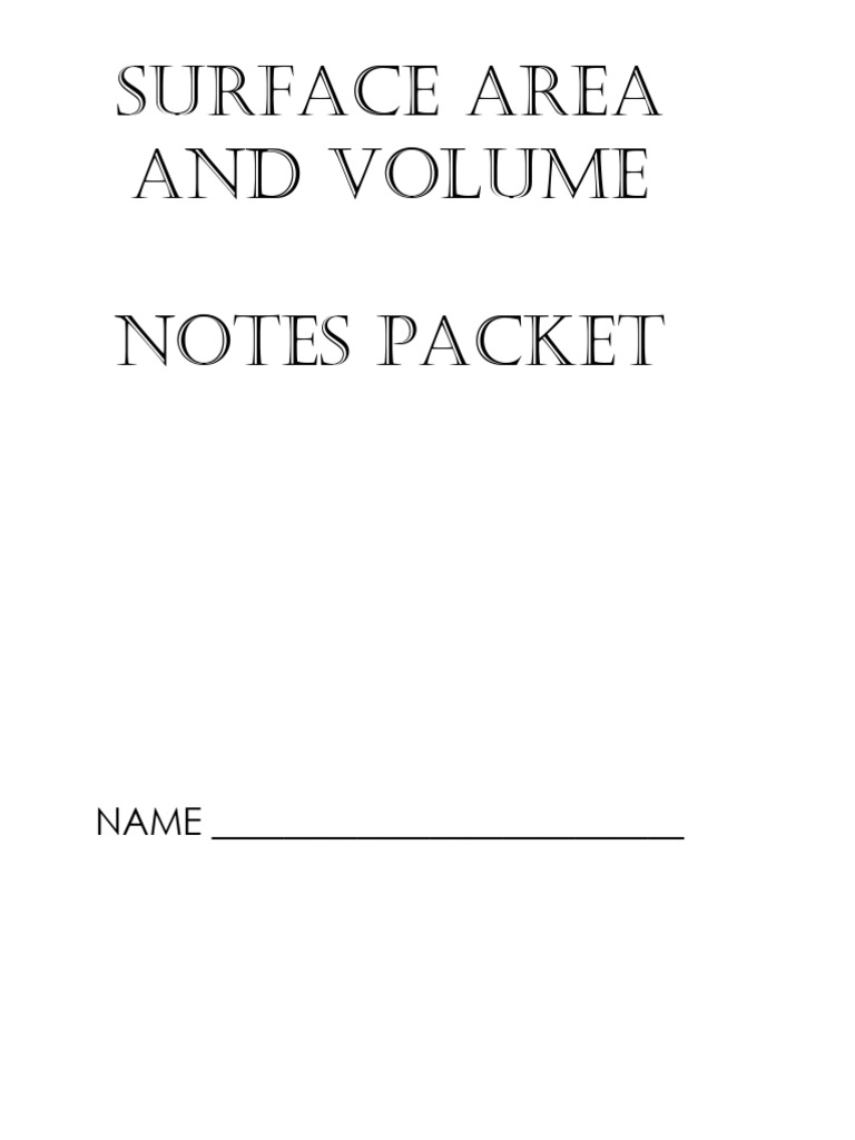 M3 Q2 Surface-Area-And-Volume-Packet | PDF | Area | Rectangle
