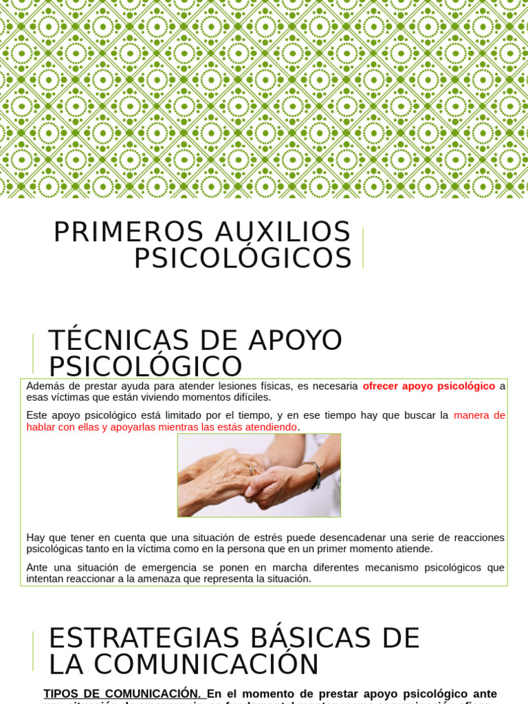 Primeros Auxilios Psicolã Gicos | PDF | Comunicación | Sicología