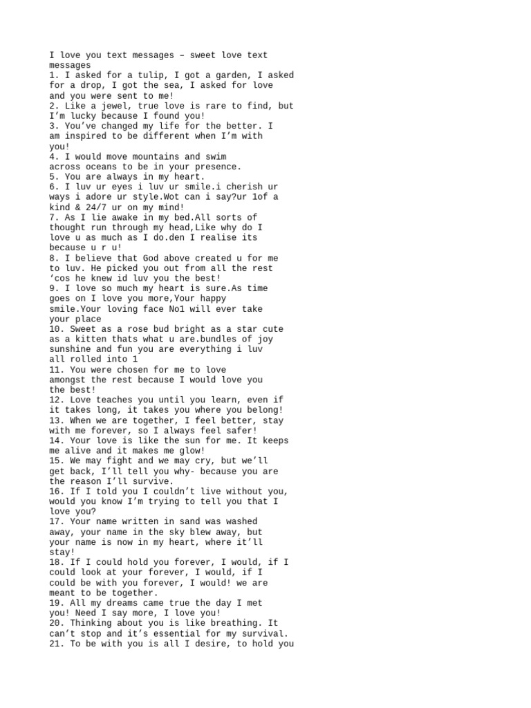 Love messages format | PDF