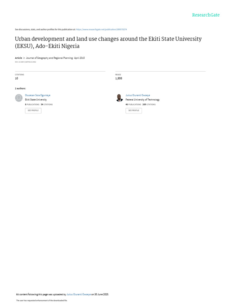 Urban Development and Land Use Changes Around The | PDF | Urbanization ...