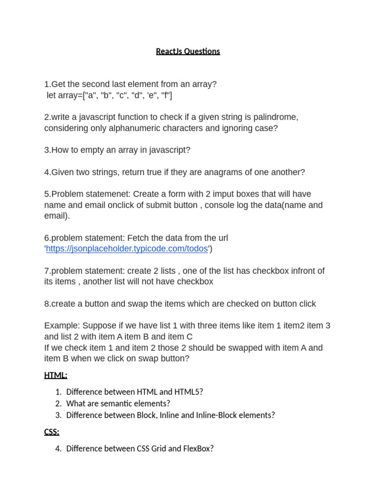 ReactJs Questions | PDF