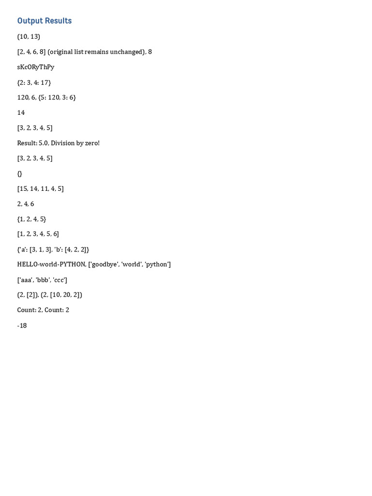 Outputs in Order.docx | PDF