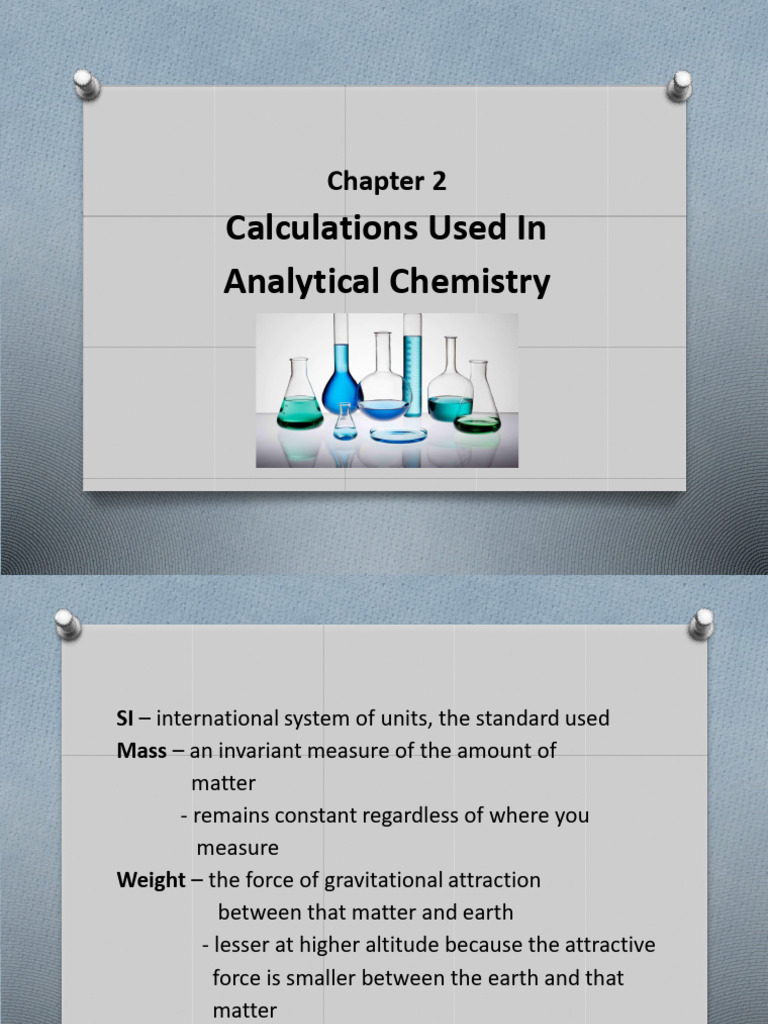 CHM121 01 Chapter 2 Calculations in Anal Chem | PDF | Mole (Unit ...