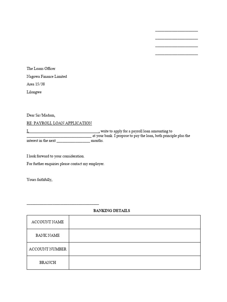 Payroll Loan Application Template | PDF