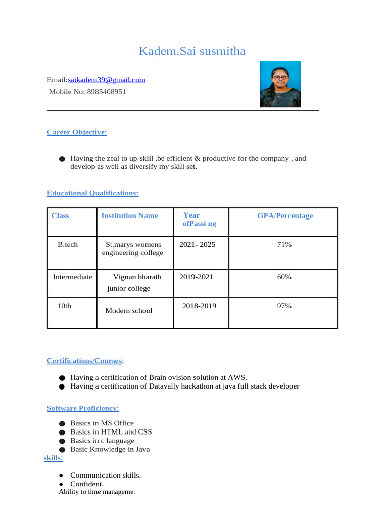 Sai Resume 11 | PDF