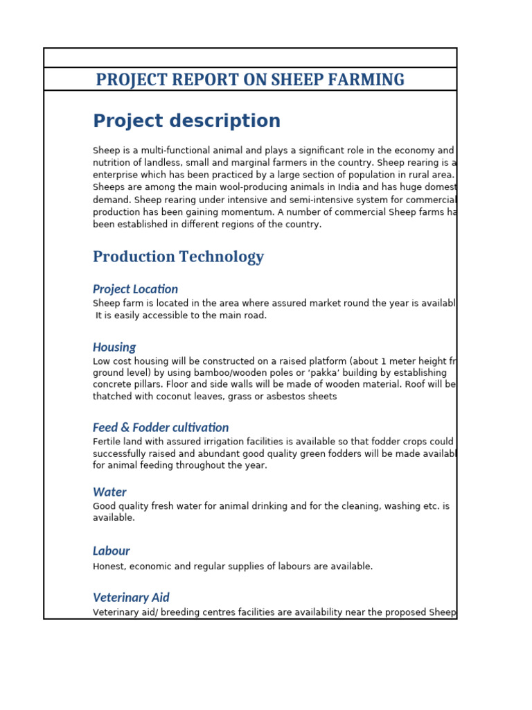 Sheep Project 7y | PDF | Sheep | Agriculture