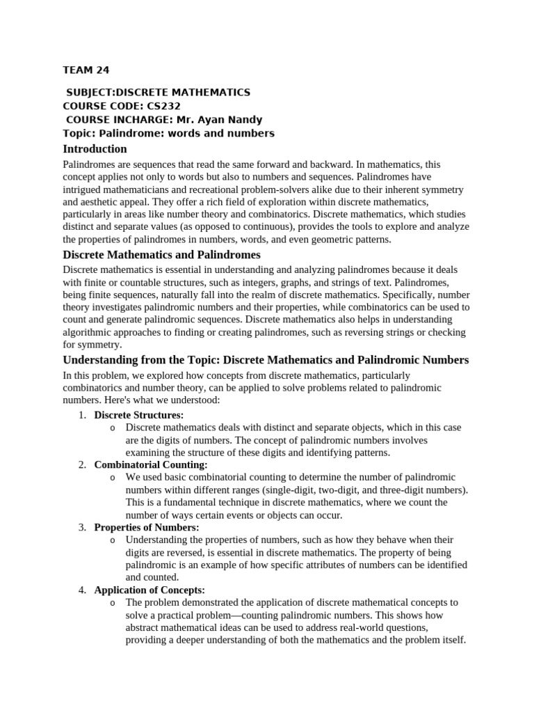 Discrete Maths Project1 | PDF | Discrete Mathematics | Combinatorics