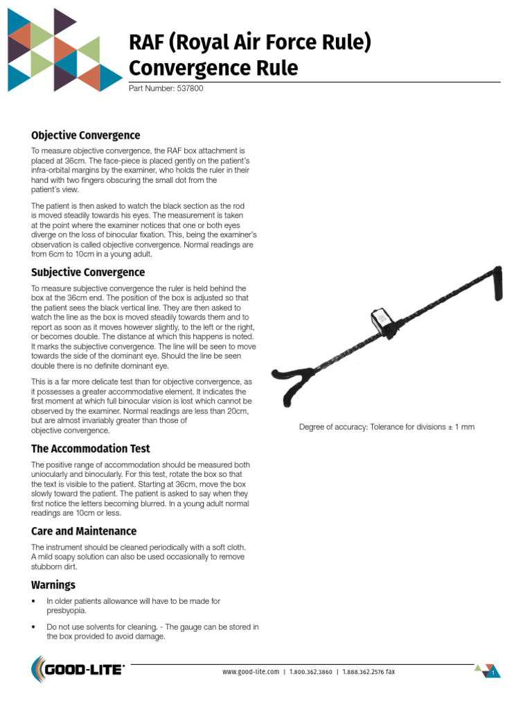 RAF Convergence and Accommodation Testing | PDF | Vision | Senses