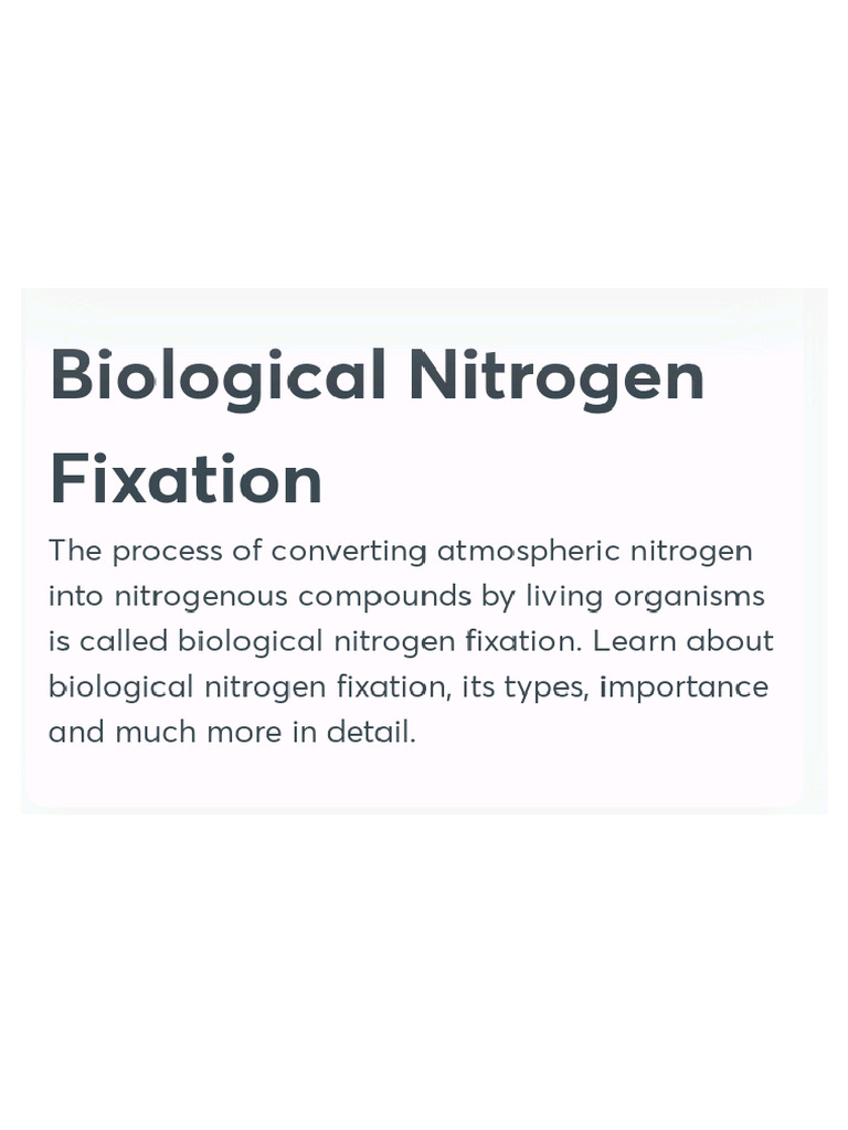 biological nitrogen fixation unit 1 chapter 3 | PDF