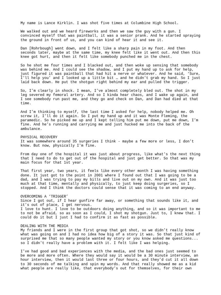 Lance Kirklin - Testimony | PDF