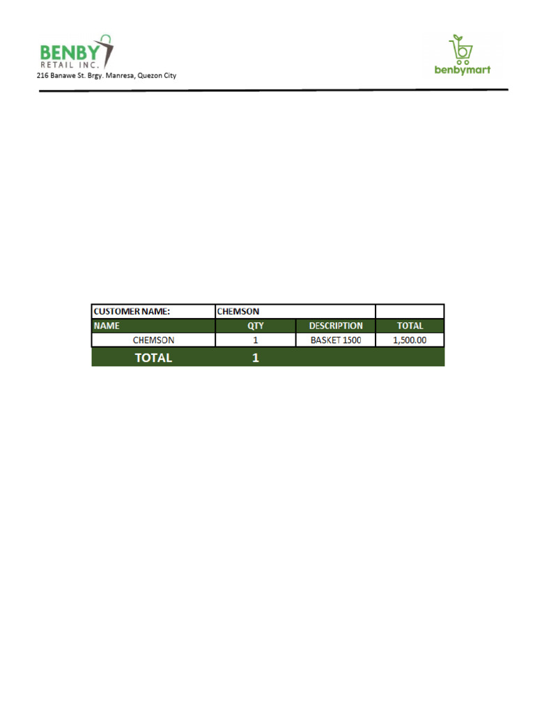 Receiving Template Chemson | PDF