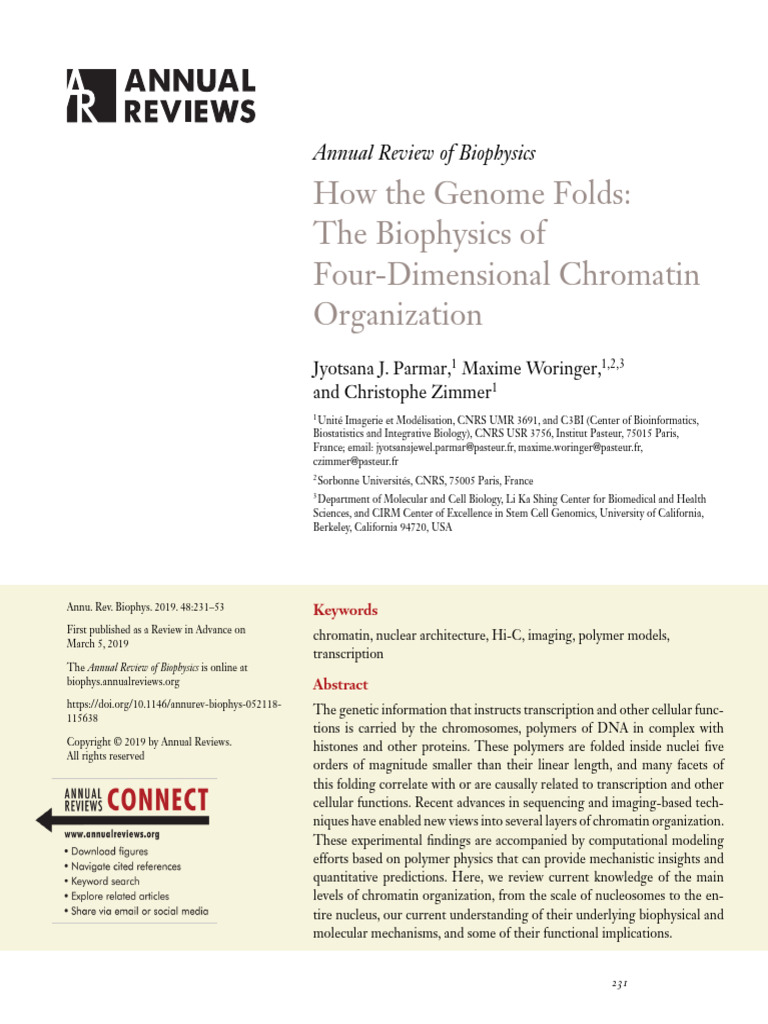 annurev-biophys-052118-115638 | PDF | Chromatin | Histone