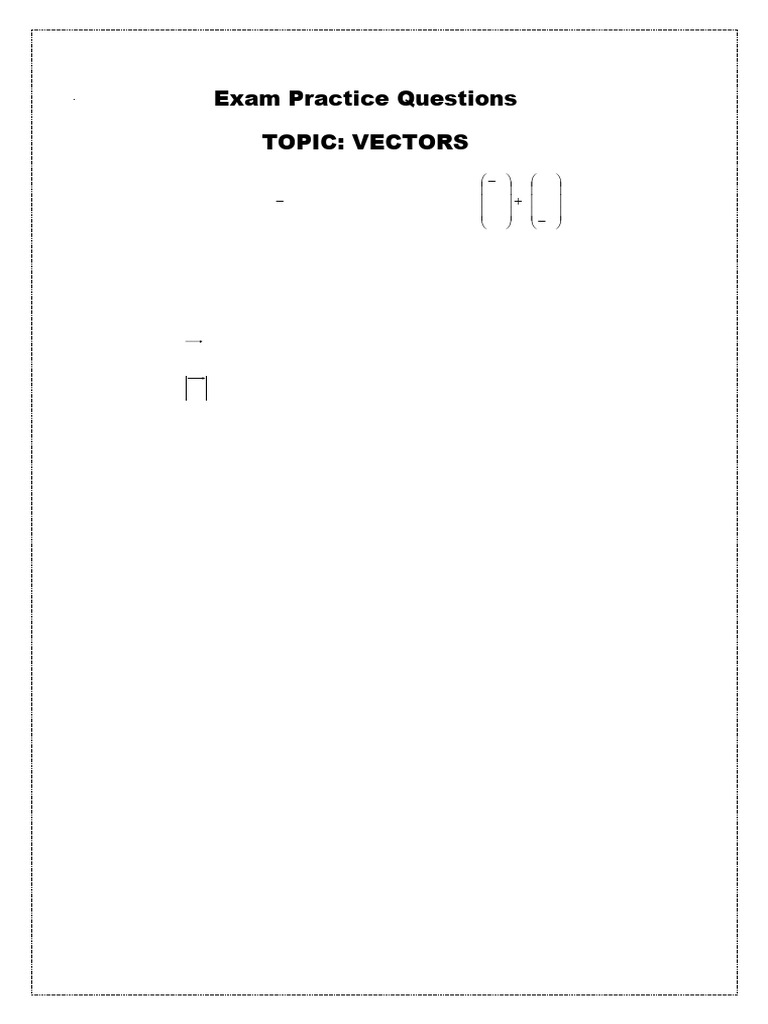 Vector Exam Practice Questions | PDF | Geometry | Euclidean Geometry