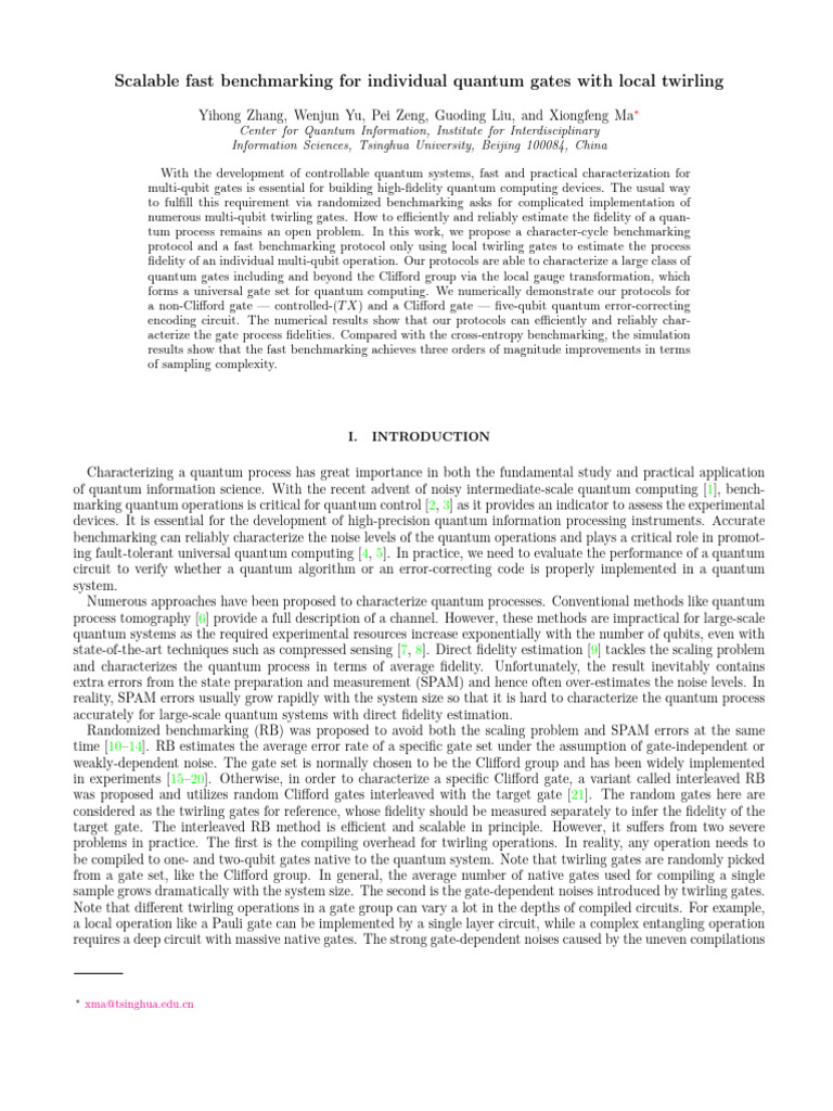 Scalable Fast Benchmarking For Individual Quantum Gates With Local ...