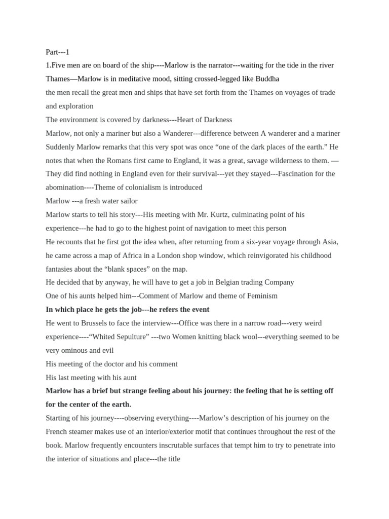 Part 3: Encountering Mr. Kurtz | PDF | Kurtz (Heart Of Darkness ...