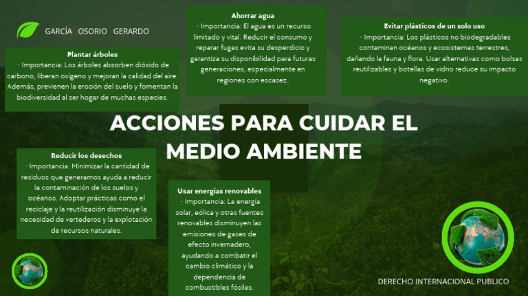 Acciones para Cuidar El Medio Ambiente PDF | PDF