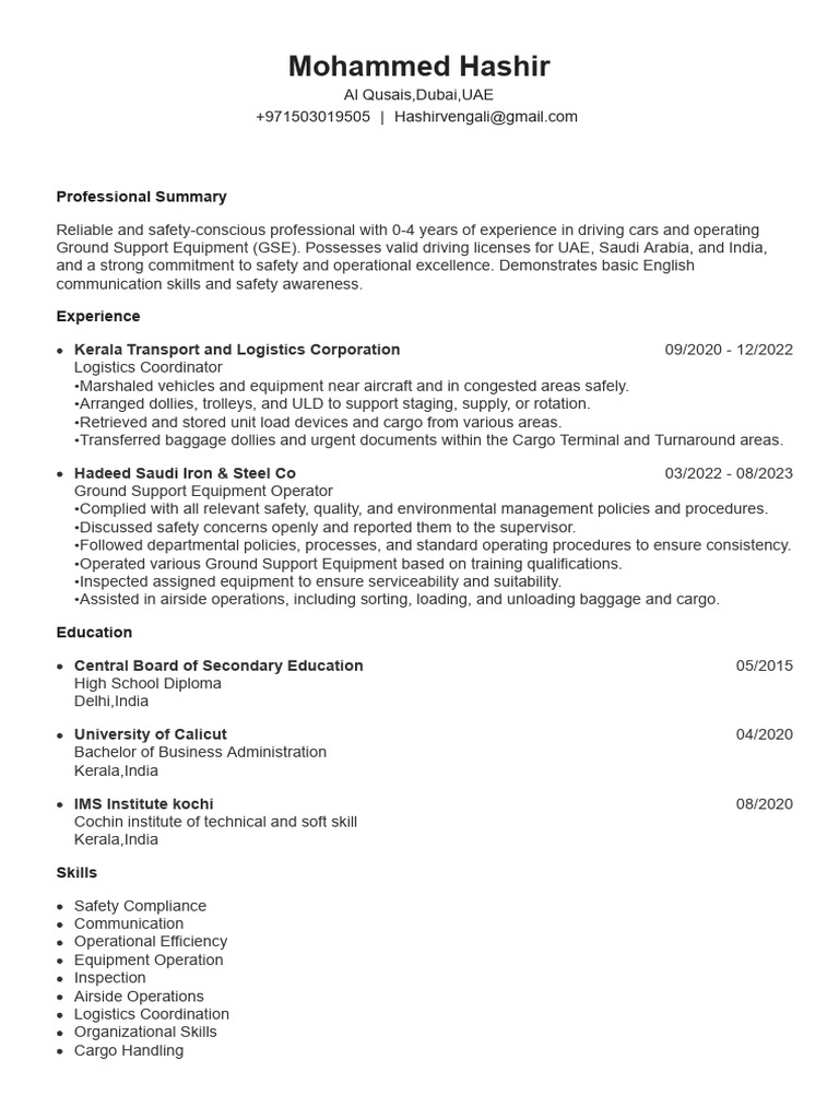 Mohammed Hashir - 0126251225001580 | PDF | Safety | Airport