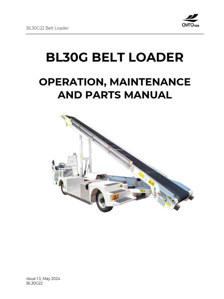 BL30G22 Belt Loader Manual 2024 | PDF | Brake | Manufactured Goods