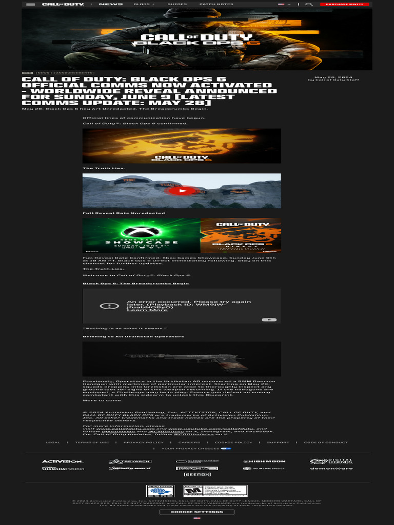 Call of Duty Black Ops 6 Official Comms Now Activated - Worldwide ...
