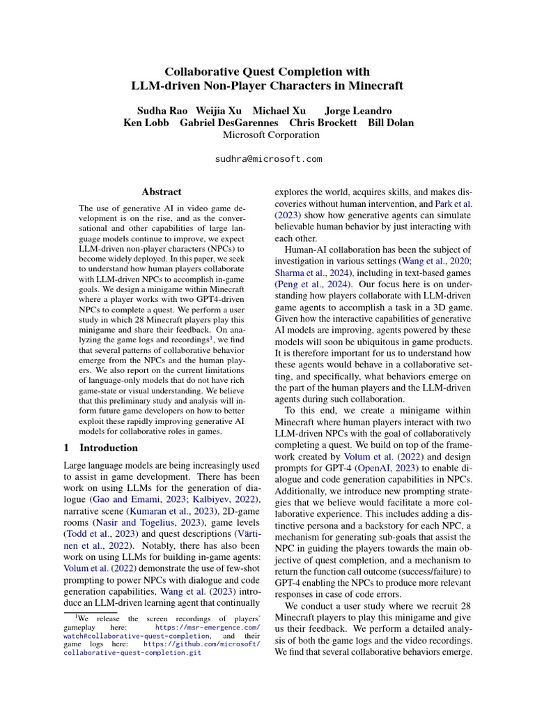 Collaborative LLM Agent Minecraft | PDF | Minecraft
