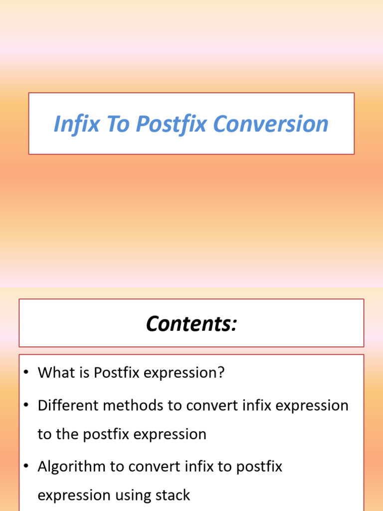 Infix To Postfix Conversion | PDF