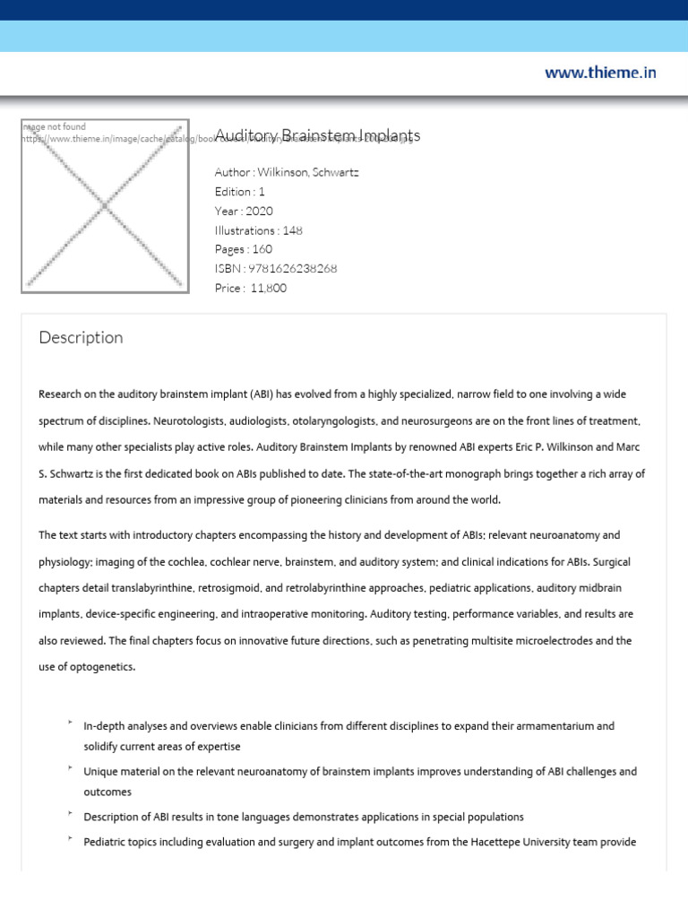 Auditory Brainstem Implants | PDF | Neuroscience | Medical Specialties