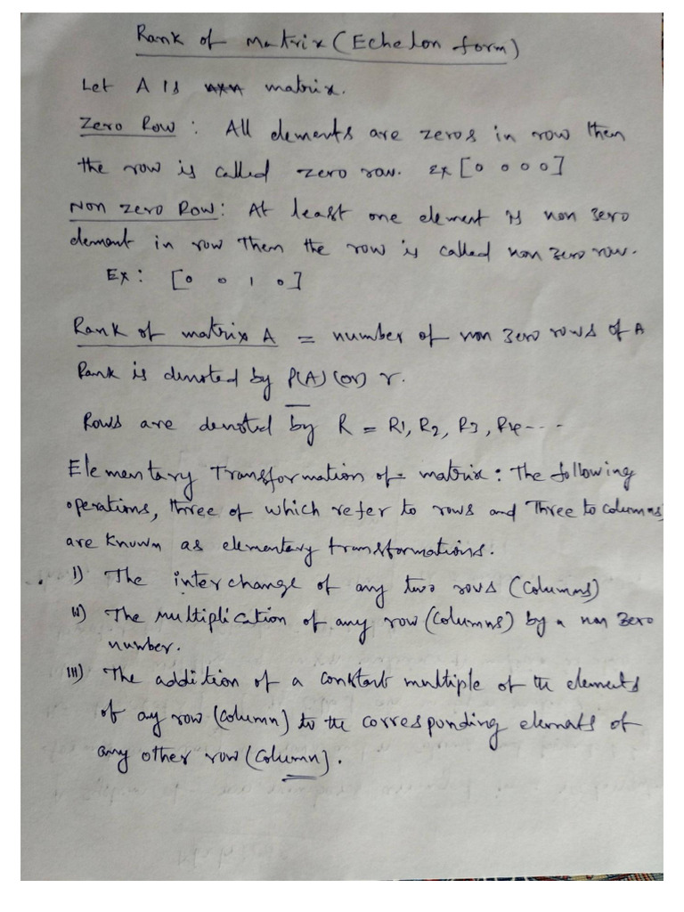 Rank of Matricx Echelon Form | PDF