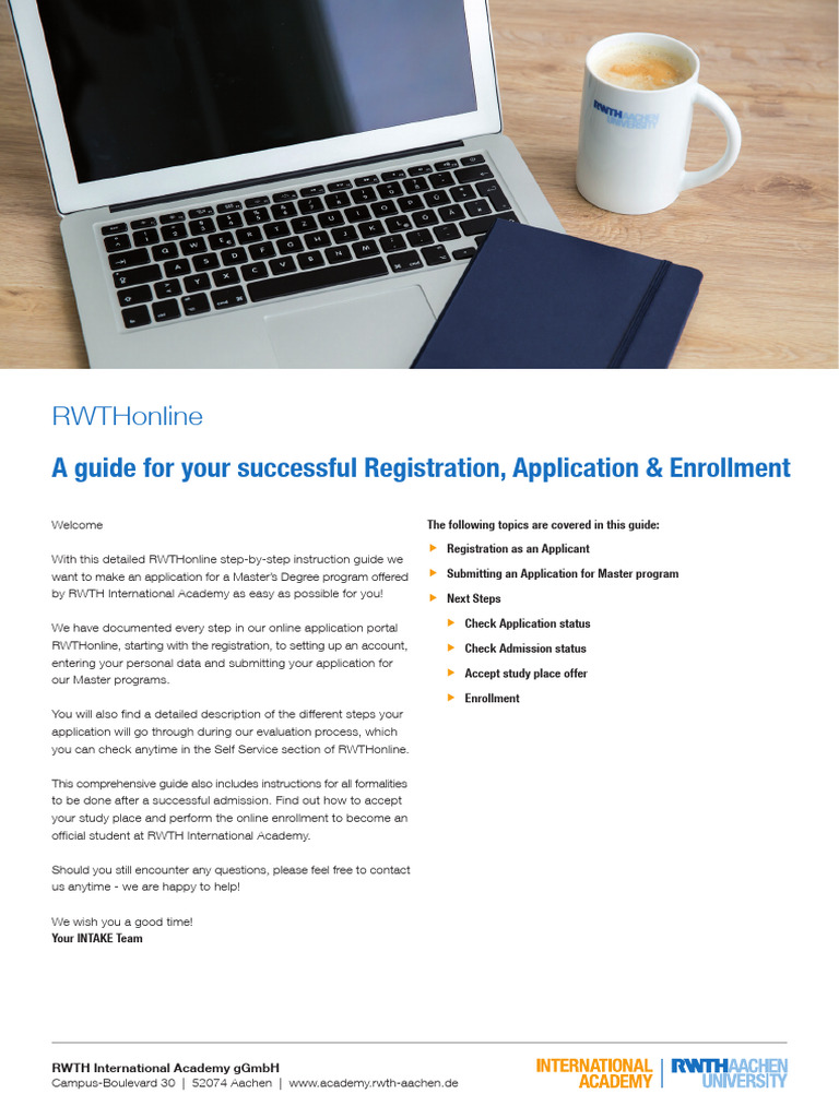 Master Application How To Apply Rwthonline RWTH International Academy ...