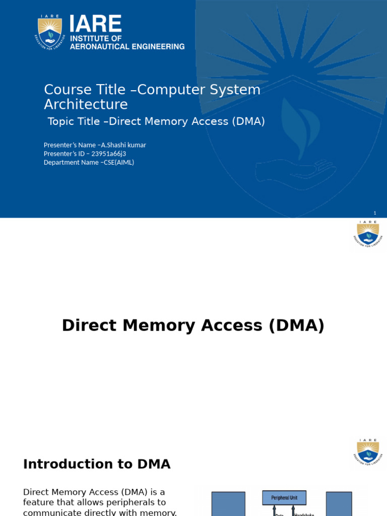 CSA SHA-Direct Memory Access (DMA) | PDF | Operating System | Central Processing Unit