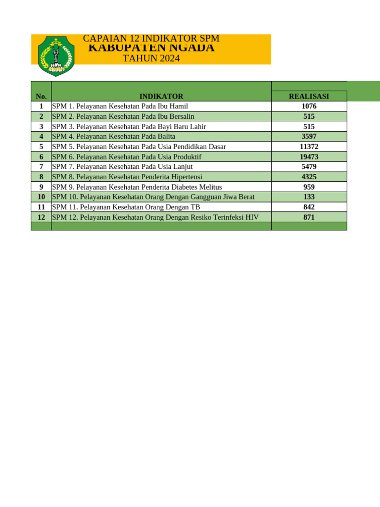 LAPORAN SPM KABUPATEN NGADA TAHUN 2024 | PDF