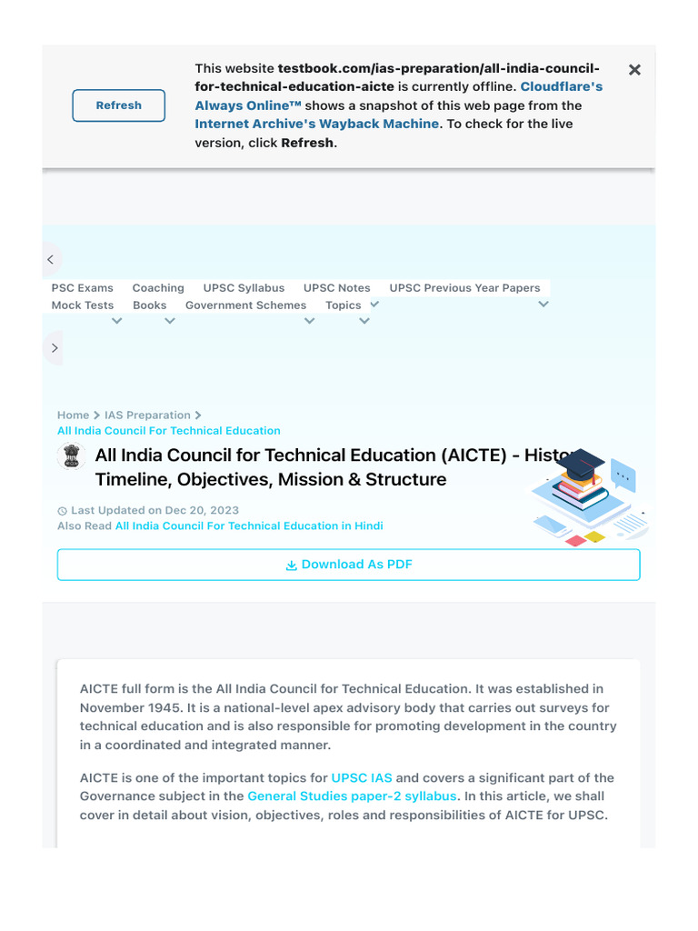 All India Council For Technical Education (AICTE) - in Detail | PDF ...