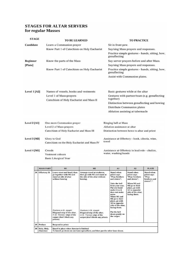 Altar Server Important Manual | PDF