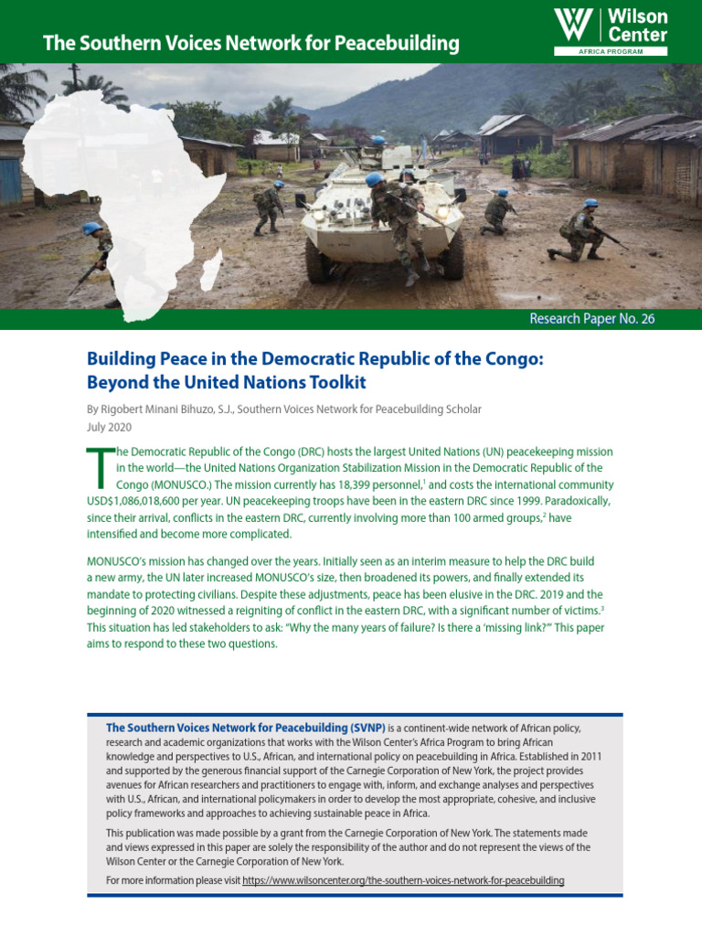 Research Paper - Building Peace in the Democratic Republic of the Congo Beyond the United ...