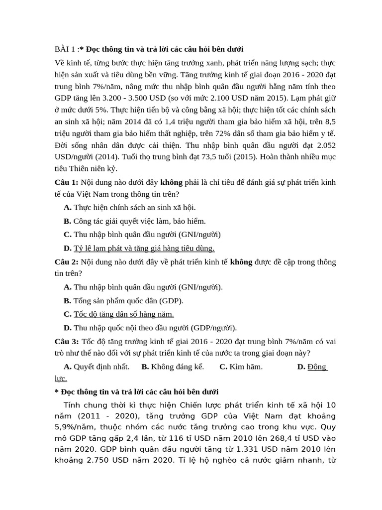 CÂU HỎI LUYỆN TẬP GDKT-PL 12 . 2024-2025_2 ĐÁP ÁN | PDF