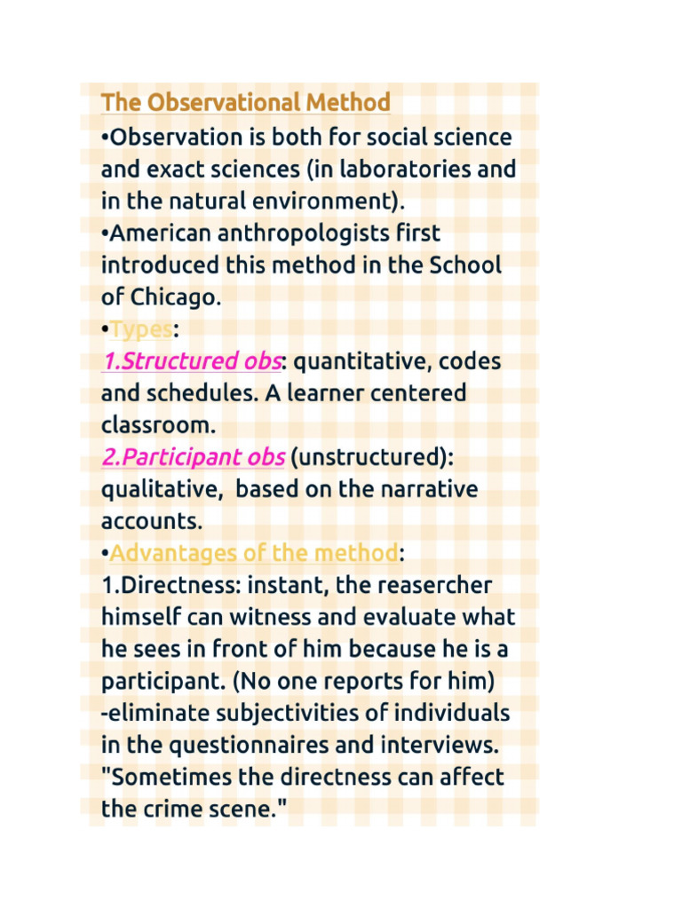 the observational method- research methodology | PDF
