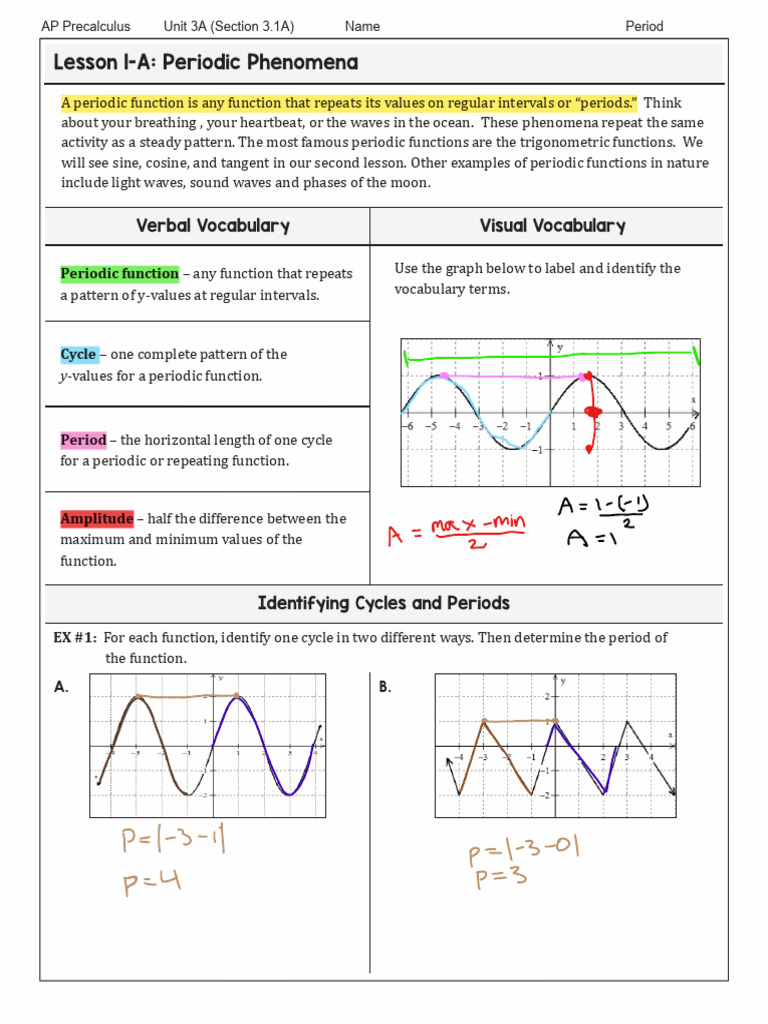 01-07 PC U03A 3.1A Class Notes and Practice - Periodic Phenomena | PDF ...