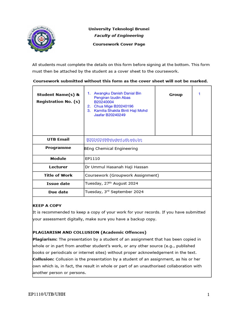Groupwork Assignment (Compiled) 3 | PDF | Concentration