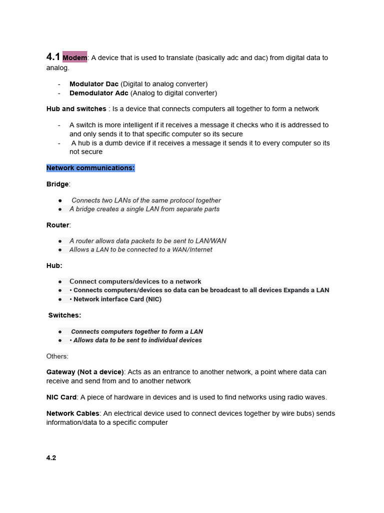ICT NOTES | PDF | Computer Network | Telephone ICT NOTES | PDF | Computer Network | Telephone