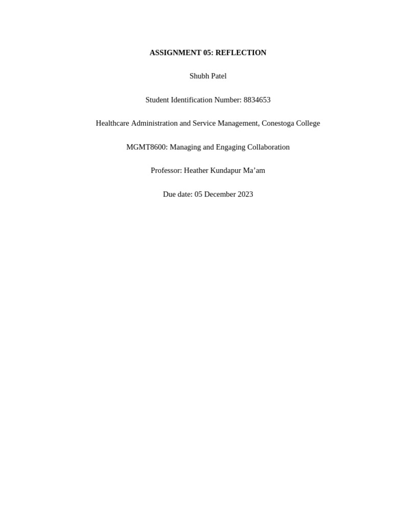 ASSIGNMENT05 Shubh Patel 8834653 | PDF | Public Speaking | Communication