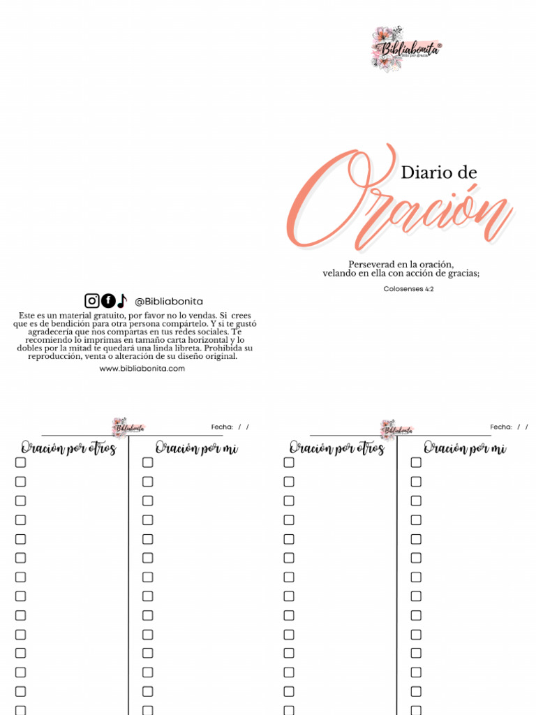 Diario-de-Oracion-Bibliabonita | PDF