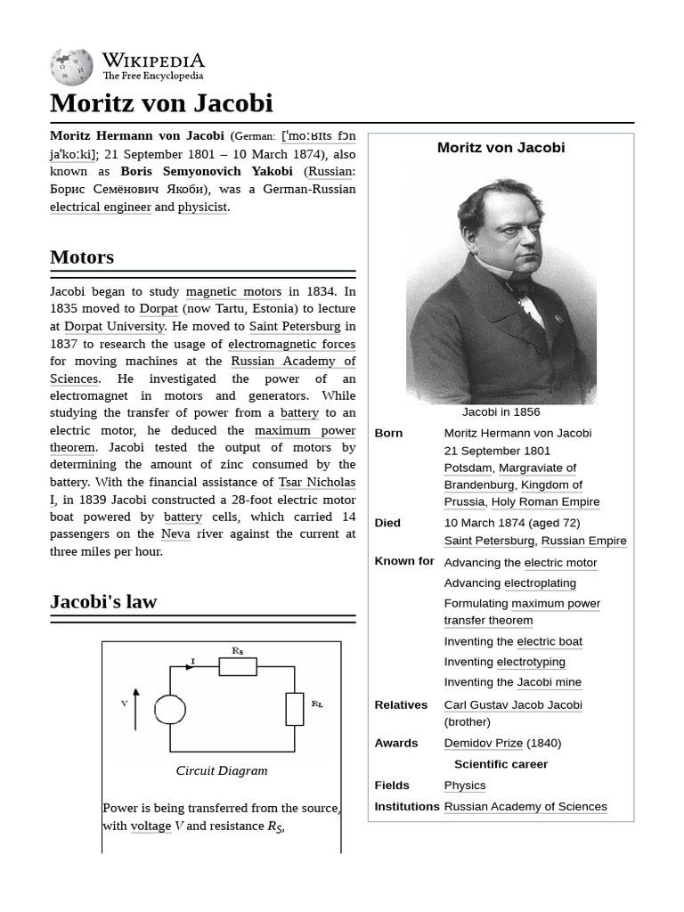Moritz_von_Jacobi | PDF | Electricity | Electromagnetism